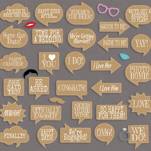 35 Rustic Engagement Photo Booth Prop Printables, Burlap Effect ...