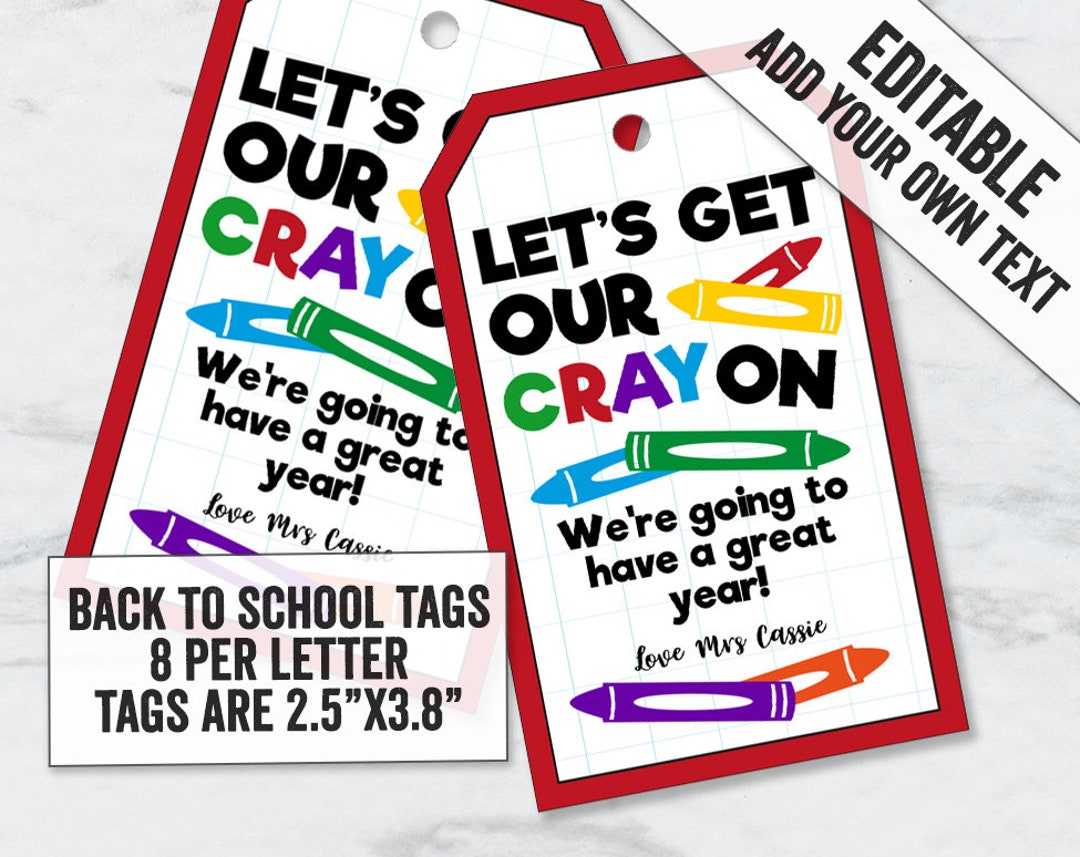 Printable Back to School Tags, Editable Back to School, Let's Get Our ...