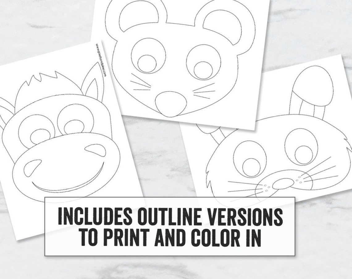 Farm Yard Animal Mask Printables 10 PDF Printables Kid's - Etsy