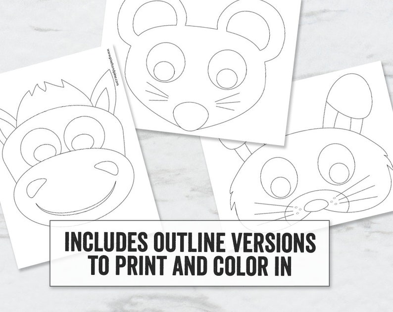 Farm Yard Animal Mask Printables 10 PDF Printables Kid's - Etsy