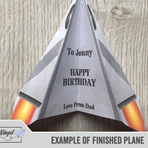 Fighter Jet Paper Plane Template, Editable Fight Jet Plane Card ...