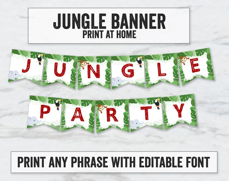 Editable Jungle Party Bundle Printable Jungle Safari Party - Etsy