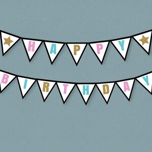 DIY Party Bunting, Printable Happy Birthday Banner, A-z, Pink Alphabet ...