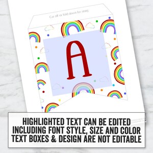 Editable Rainbow Party Bunting, Printable Rainbow Party Banner, Any ...