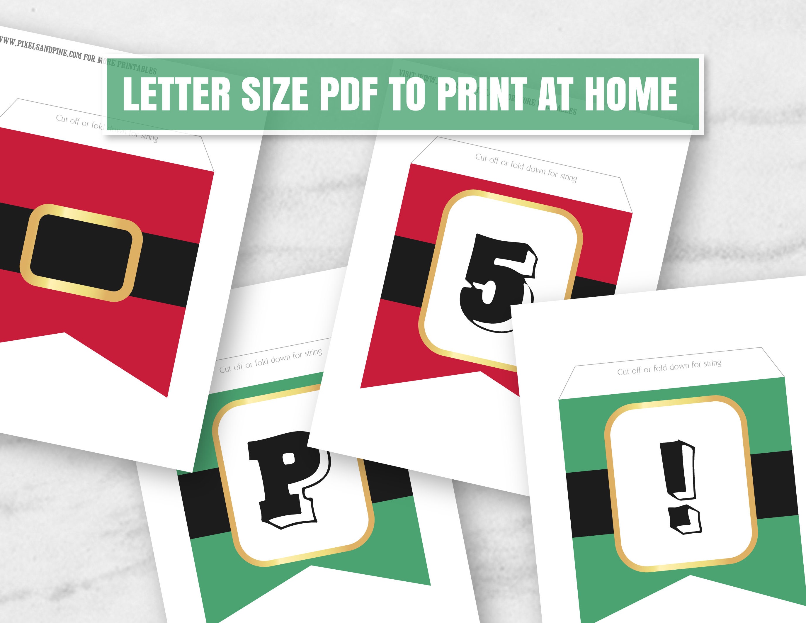 Elf Bunting Printable, Printable Christmas Elves Banner, DIY Christmas ...