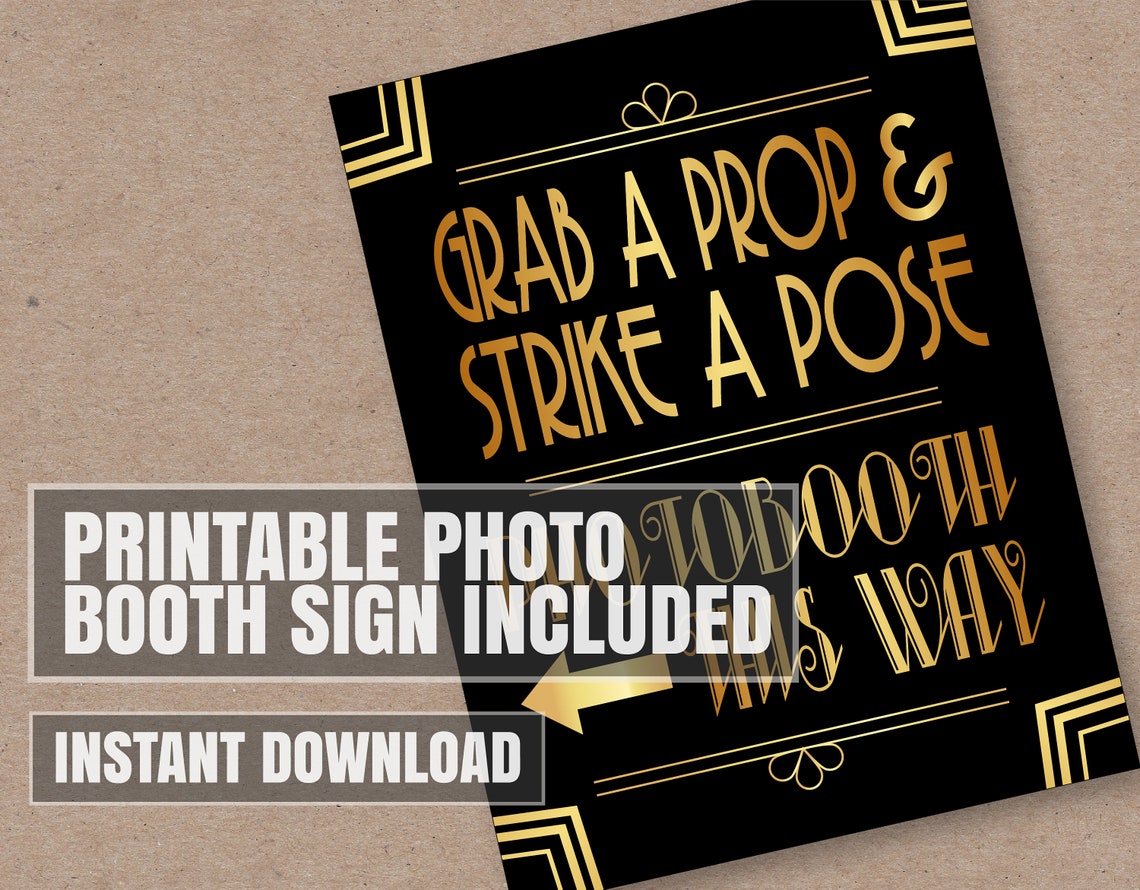 35 1920s Party Props, Gatsby Printable Photobooth Props, Art Deco 1920s ...