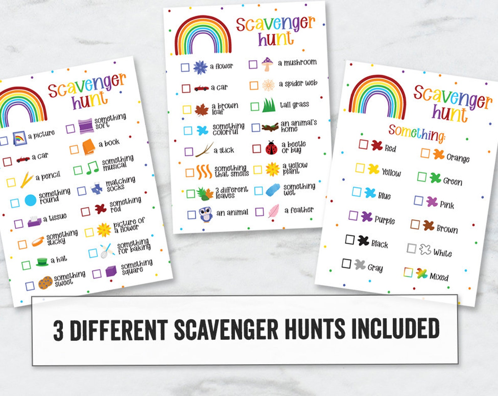 Scavenger Hunt Printables Rainbow Scavenger Hunt Colour - Etsy