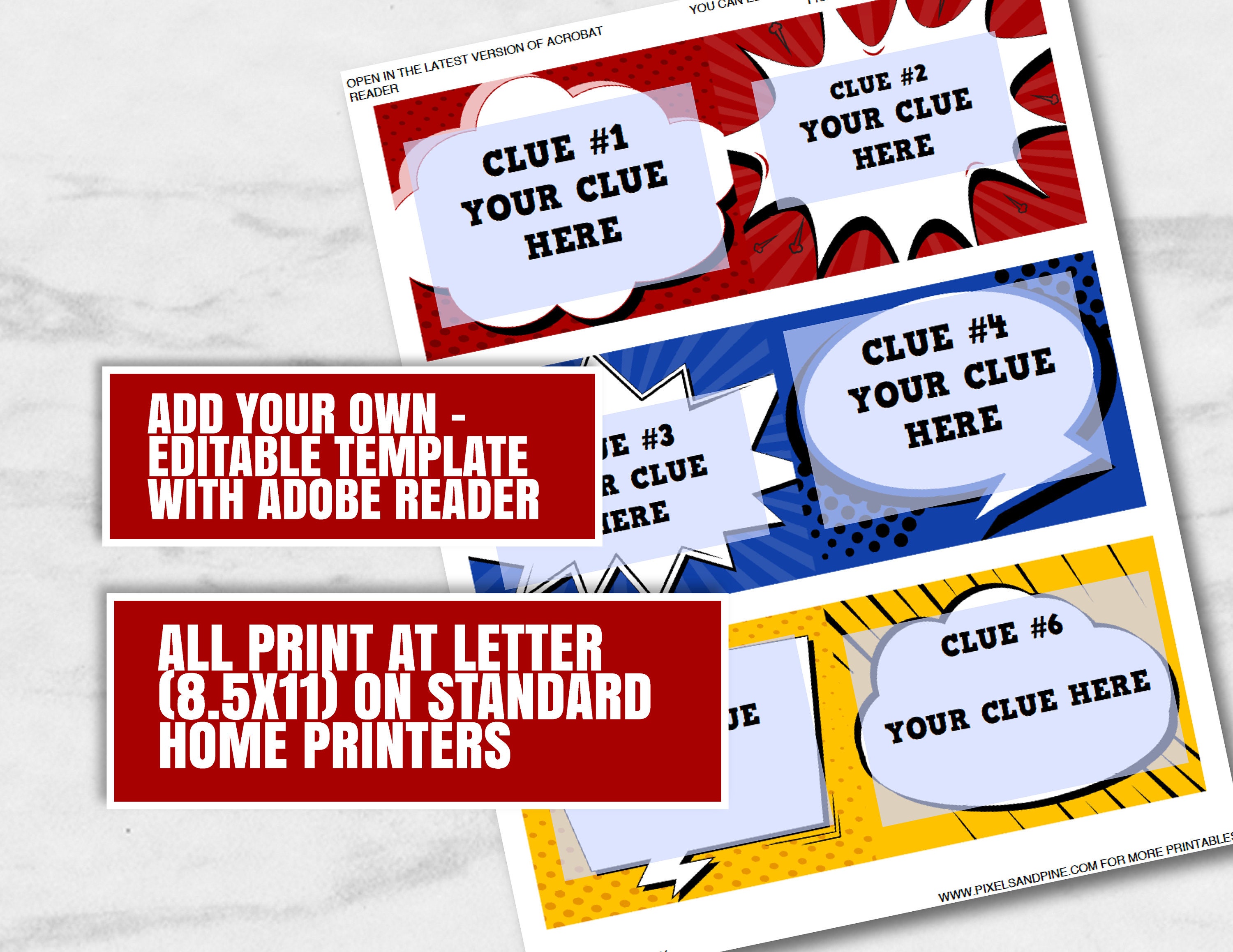 Superhero Treasure Hunt Printable, Birthday Scavenger Hunt Printable ...