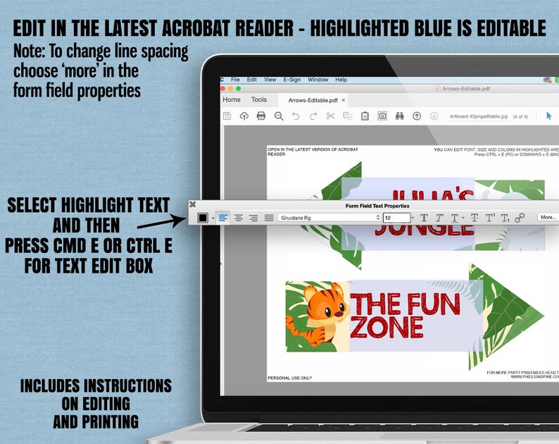 Jungle Party Printable Arrows Jungle Safari Arrow Signs - Etsy Canada