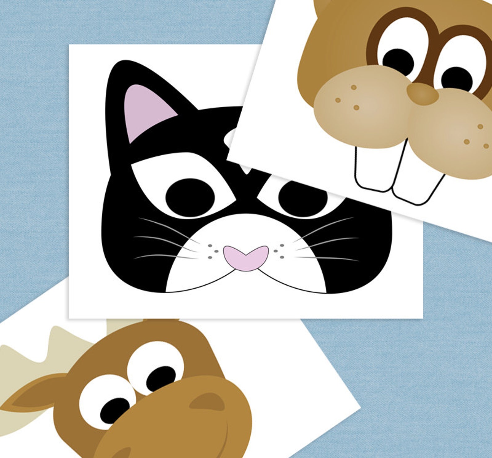 10 Animal Mask Printables Pet Cute Animal Masks for Kids | Etsy