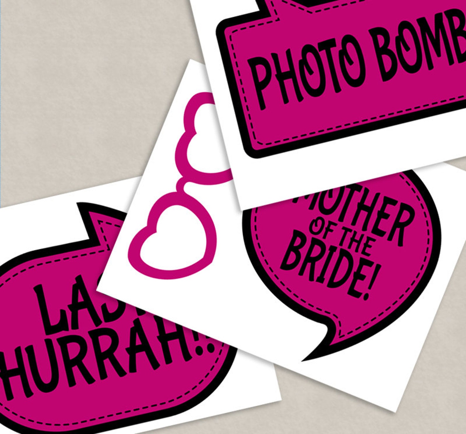 35 Pink Bridal Shower Printable Photo Props Bridal Photobooth | Etsy