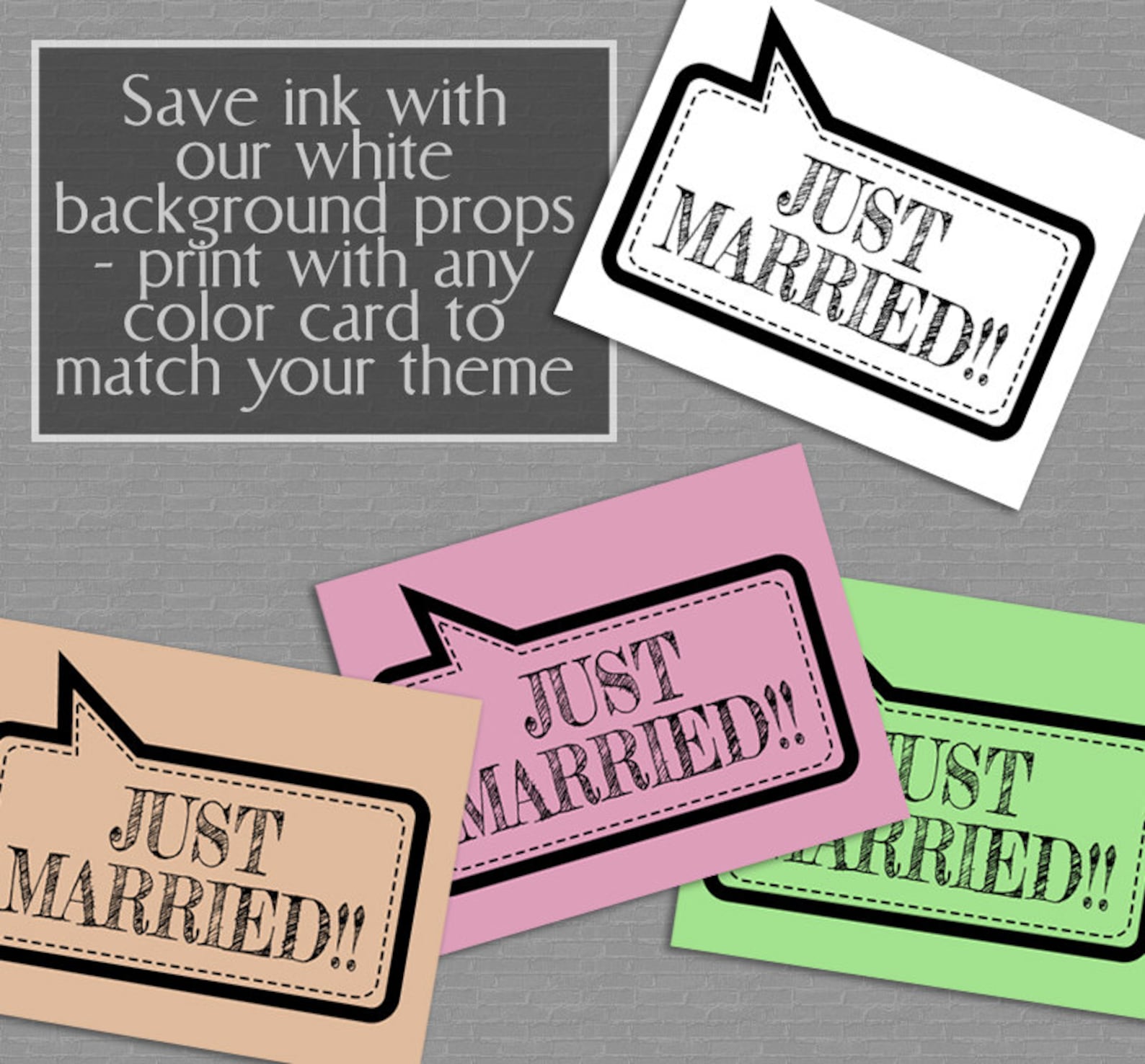 35 Any Colour Wedding Props Printable Photo Booth Wedding - Etsy