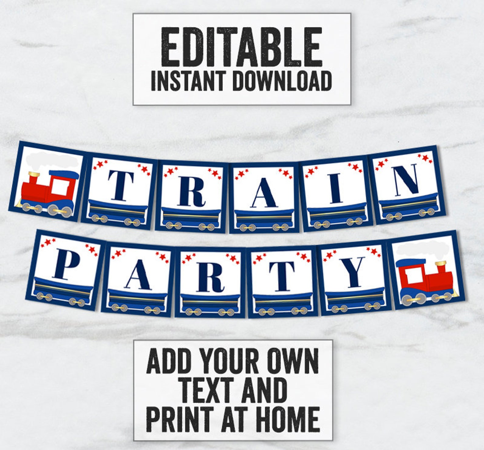 Editable Train Party Bundle Printable Train Birthday Pack | Etsy Canada