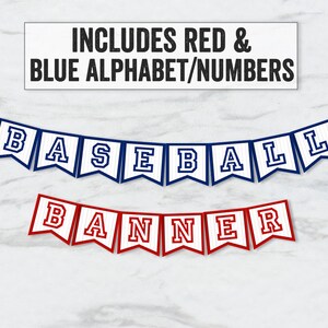 Baseball Bunting Printable, Any Phrase, DIY Baseball Party Banner ...