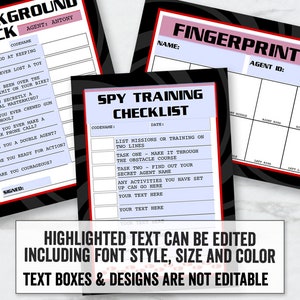 Editable Spy Party Bundle, Printable Secret Agent Party Pack, Printable ...
