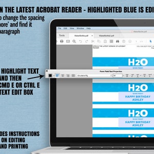 Science Water Bottle Labels, Editable H20 Water Bottle Wrap Labels, Mad ...