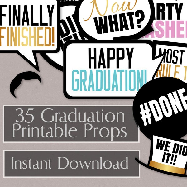 Graduation Photo Booth Props - Etsy