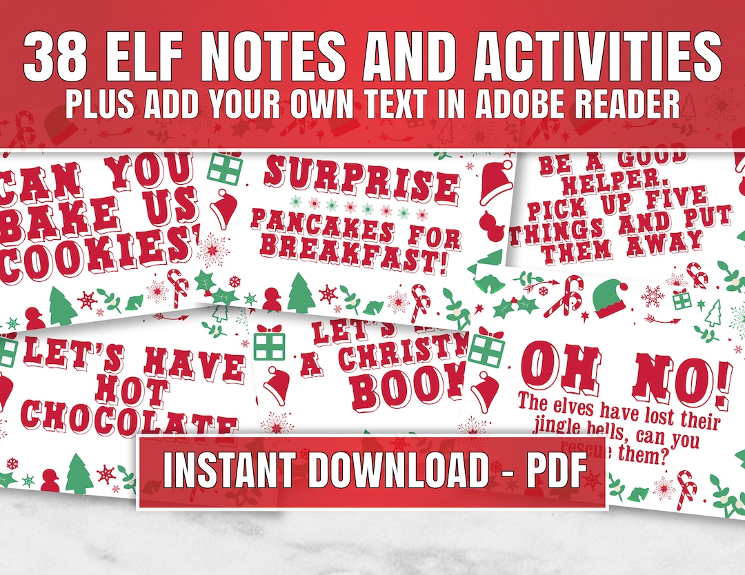 Printable Christmas Elf Notes and Activities, Printable Elf Notes ...