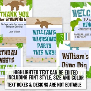 Printable Dinosaur Party Decorations, Dino Diy Party Decor, Editable ...