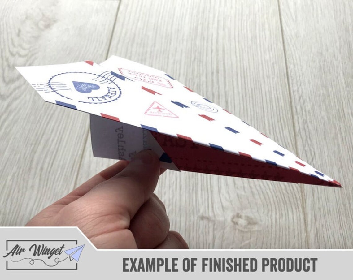 Airplane Paper Plane Template, Editable Plane Card Template, Fun Card ...