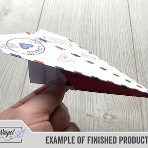 Airplane Paper Plane Template, Editable Plane Card Template, Fun Card ...