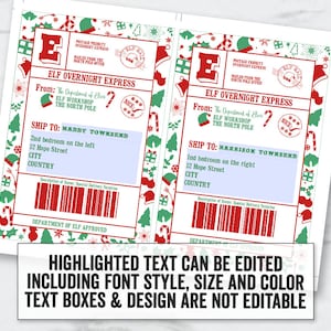 Printable Christmas Fun Shipping Label, Christmas Elf Parcel Label ...