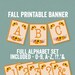 Printable Fall Party Banner, Fall Party Decor, Orange Floral Bunting ...