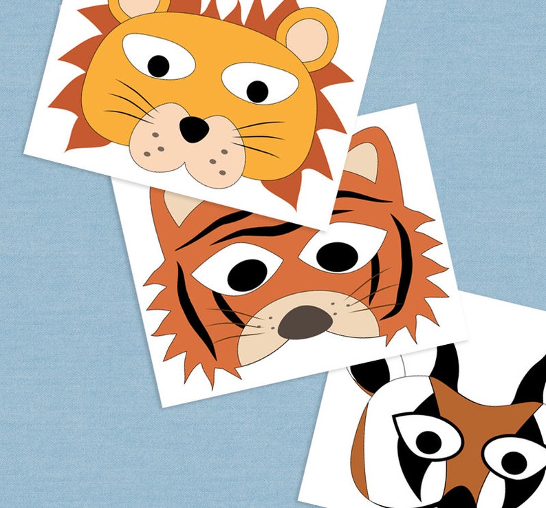 10 Safari Animal Mask Printables Kid's Safari Masks - Etsy Canada