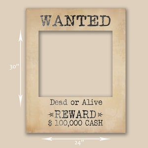 Wanted Poster Prop, Instant Download, Giant Photobooth Prop, Cut for ...