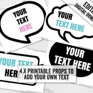 Editable Photo Booth Props, Matching Editable Party Photo Booth ...