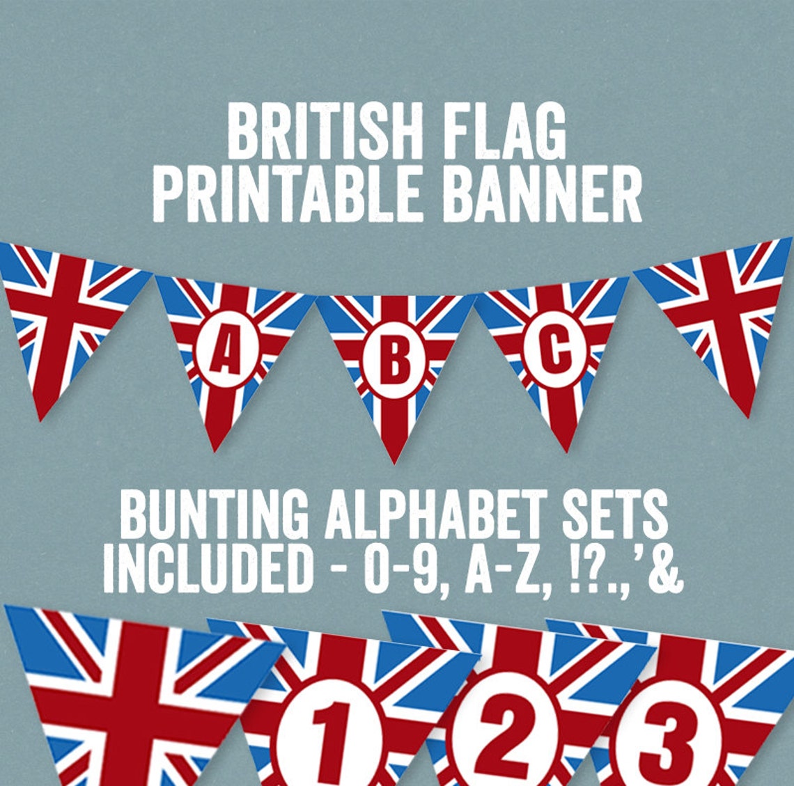 Printable British Bunting British Banner Alphabet Theme Party - Etsy
