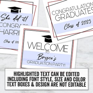 Printable Graduation Party Signs, Digital Graduating Party Signs ...