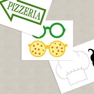 35 Pizza Party Photo Booth Props, Pizzeria Themed Party Props, Love ...