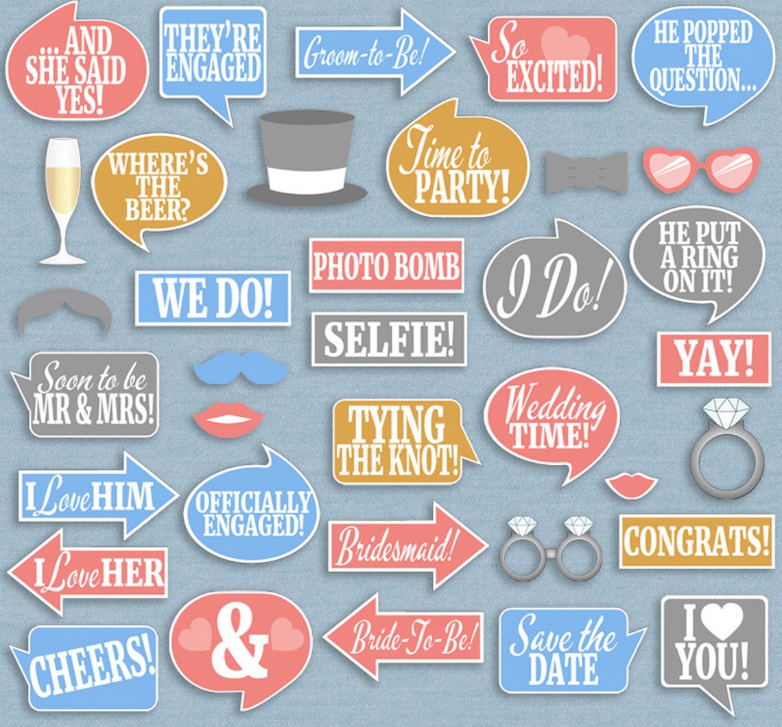 35 Engagement Photo Props Engagement Party Photo Booth Props - Etsy India