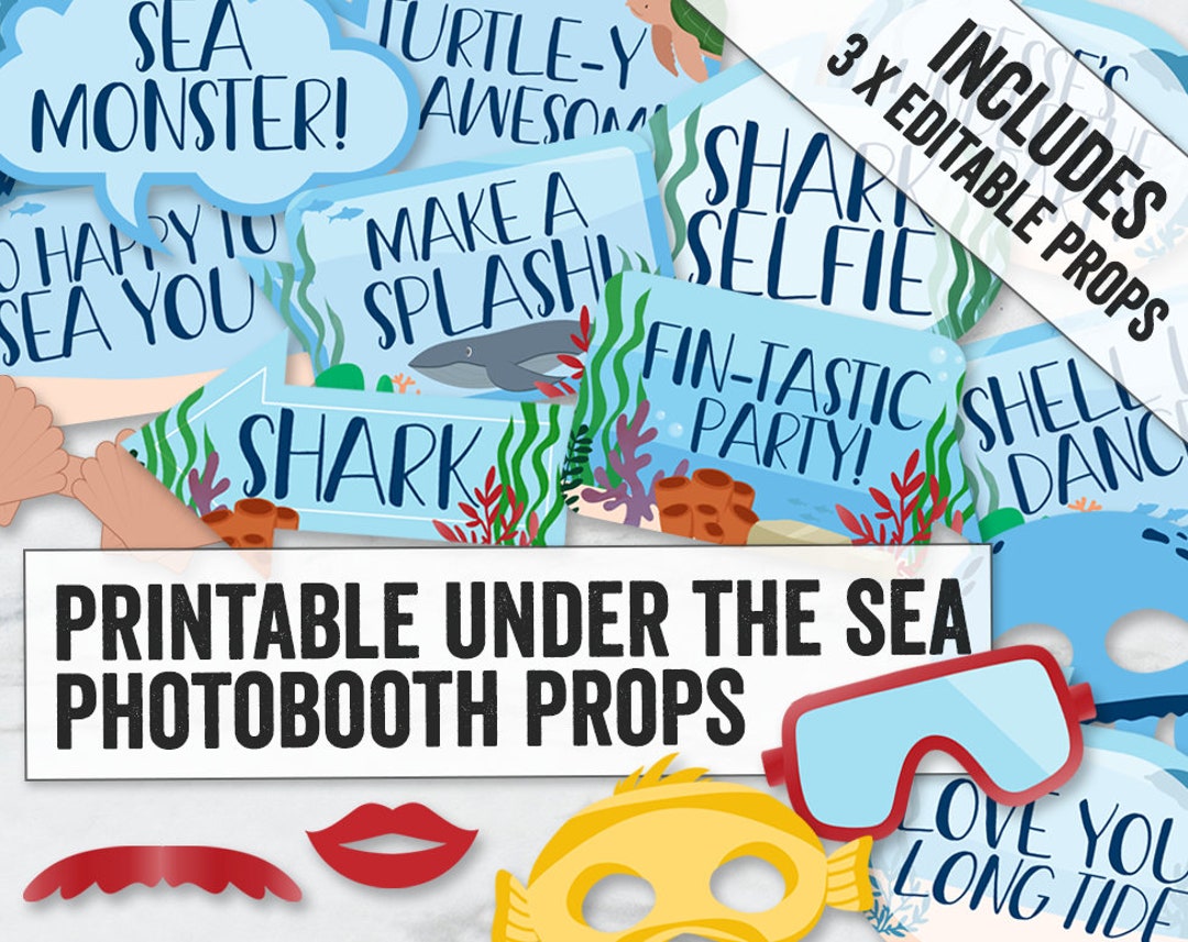 30 Printable Under the Sea Party Props, Under the Sea Photobooth Props ...