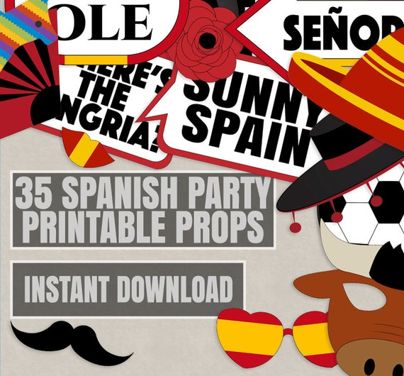 35 Spanish Photo Booth Props Spain Themed Party Props - Etsy Australia