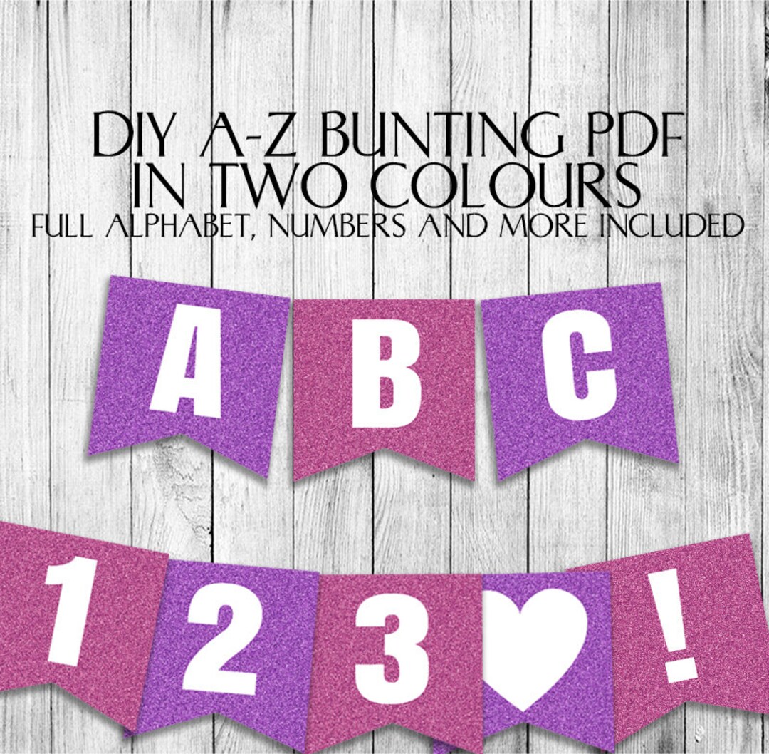 Printable Pink Glitter Bunting DIY Girl Baby Shower Gender Reveal Baby ...
