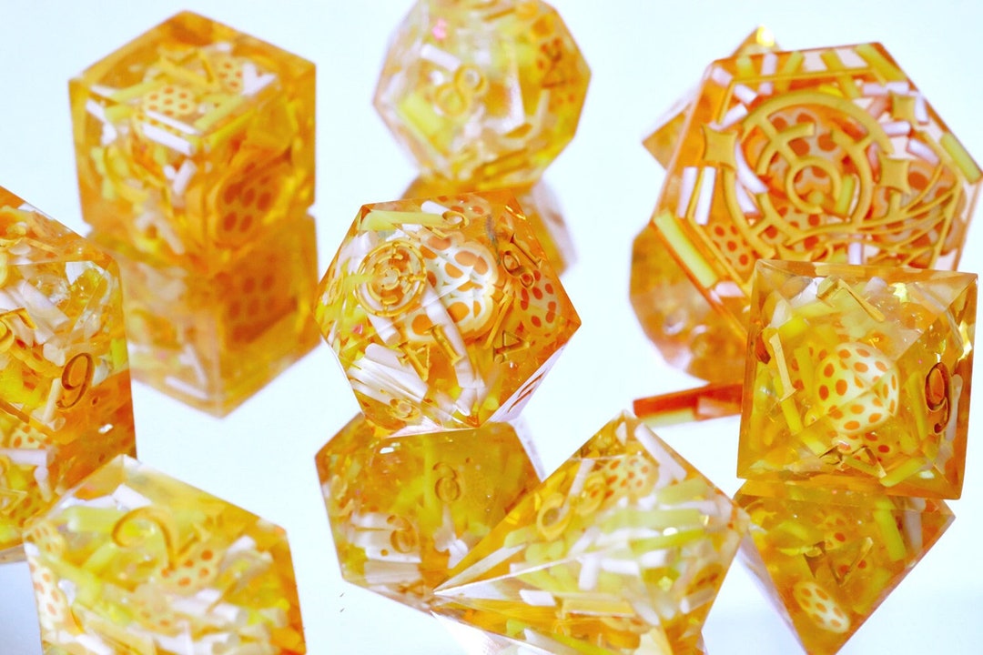Honey Pot. 8 Piece Polyhedral Handmade Dice Set. Dungeons and Dragons ...