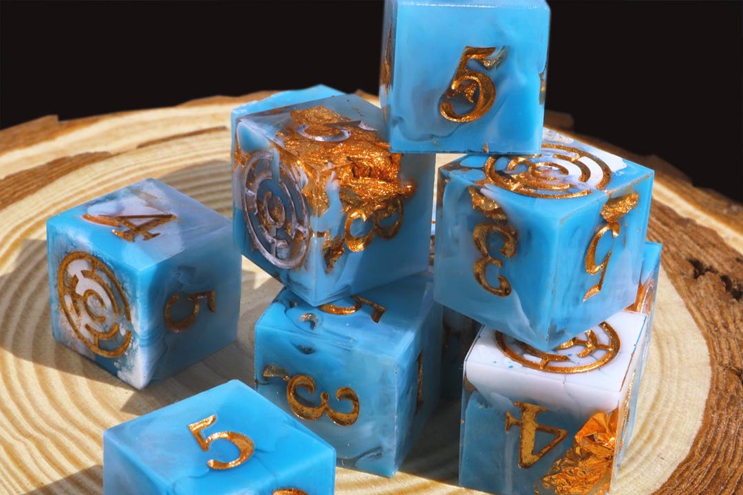 Neptune's Shore. Pip D6 Set. Handmade Dice Set.fate/fudge, Dungeons and ...