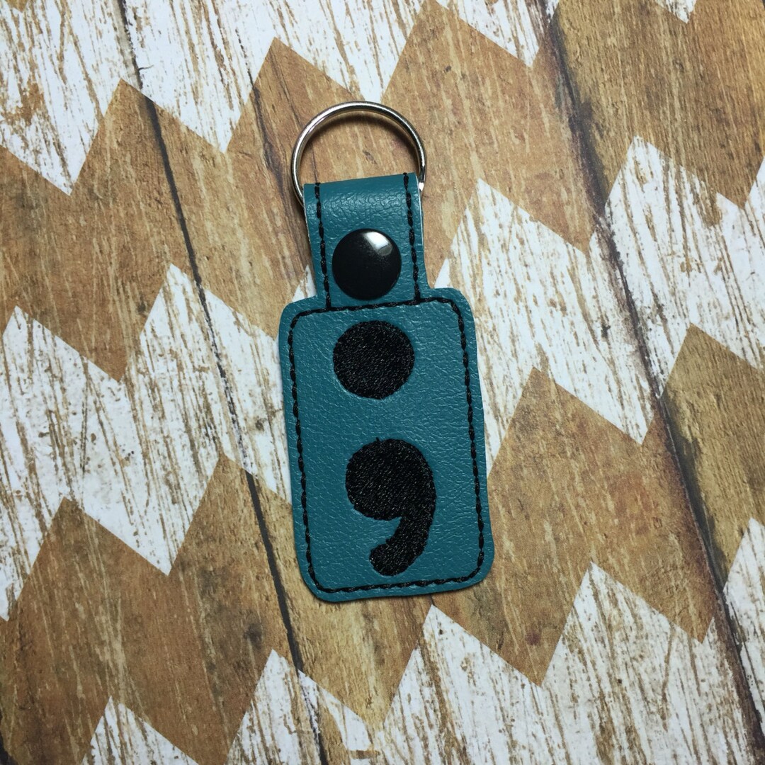 SEMICOLON Vinyl Keychain Pick Your Colors - Etsy