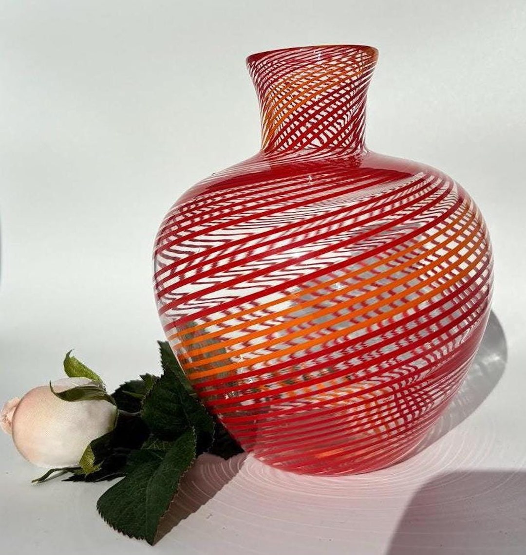 Vintage Mezza Filigrana Vase Hand Blown by Scott Benefield Stamped ...