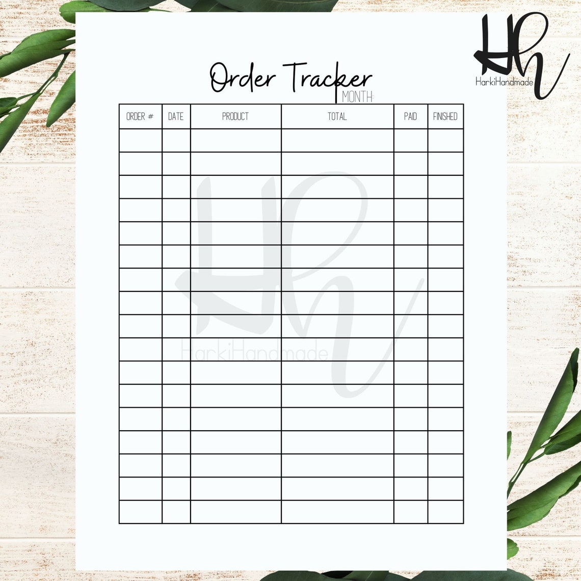 Printable Order Form and Tracker Log for Crafters and Small Business ...