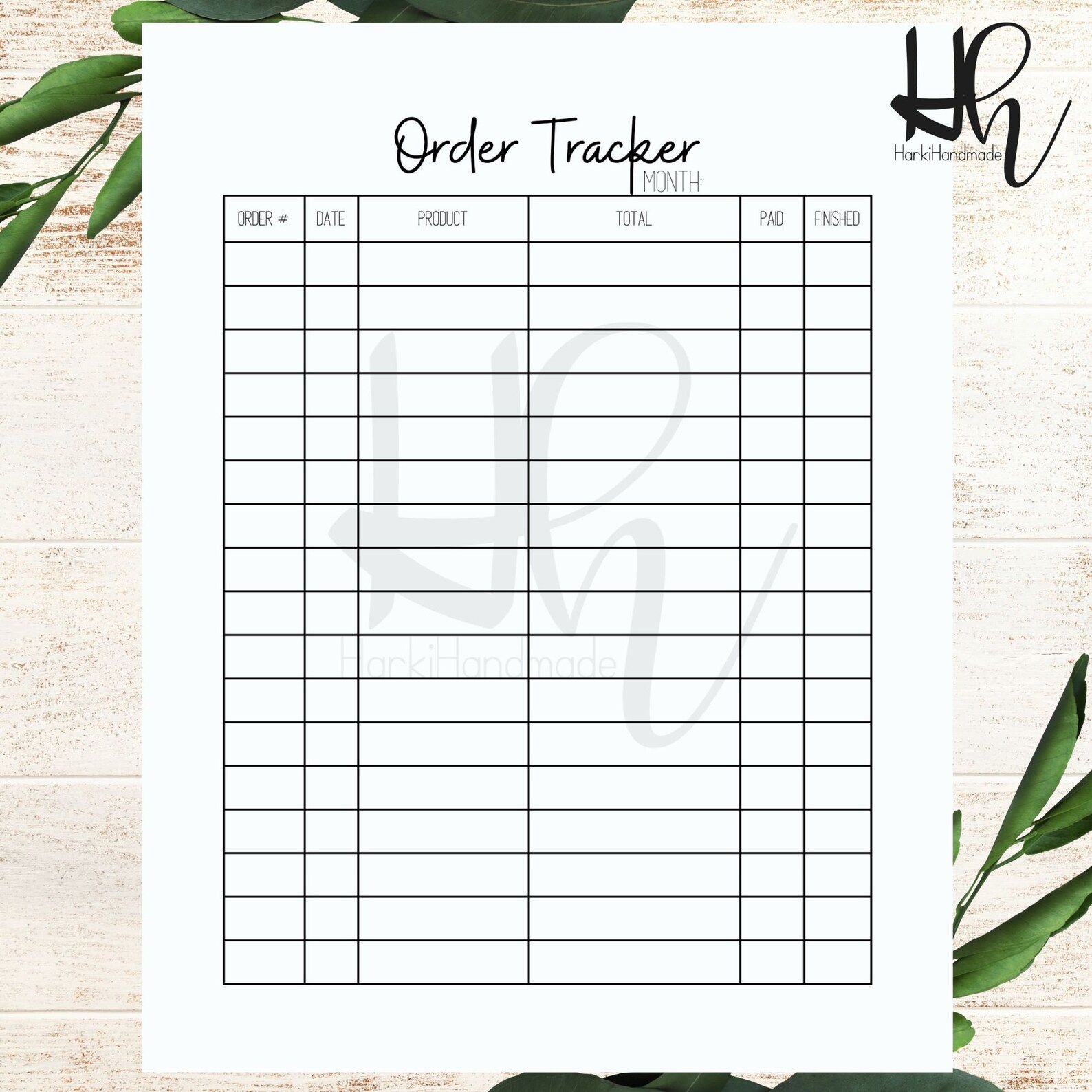 Printable Order Form and Tracker, Small Business (letter Size) (digital ...