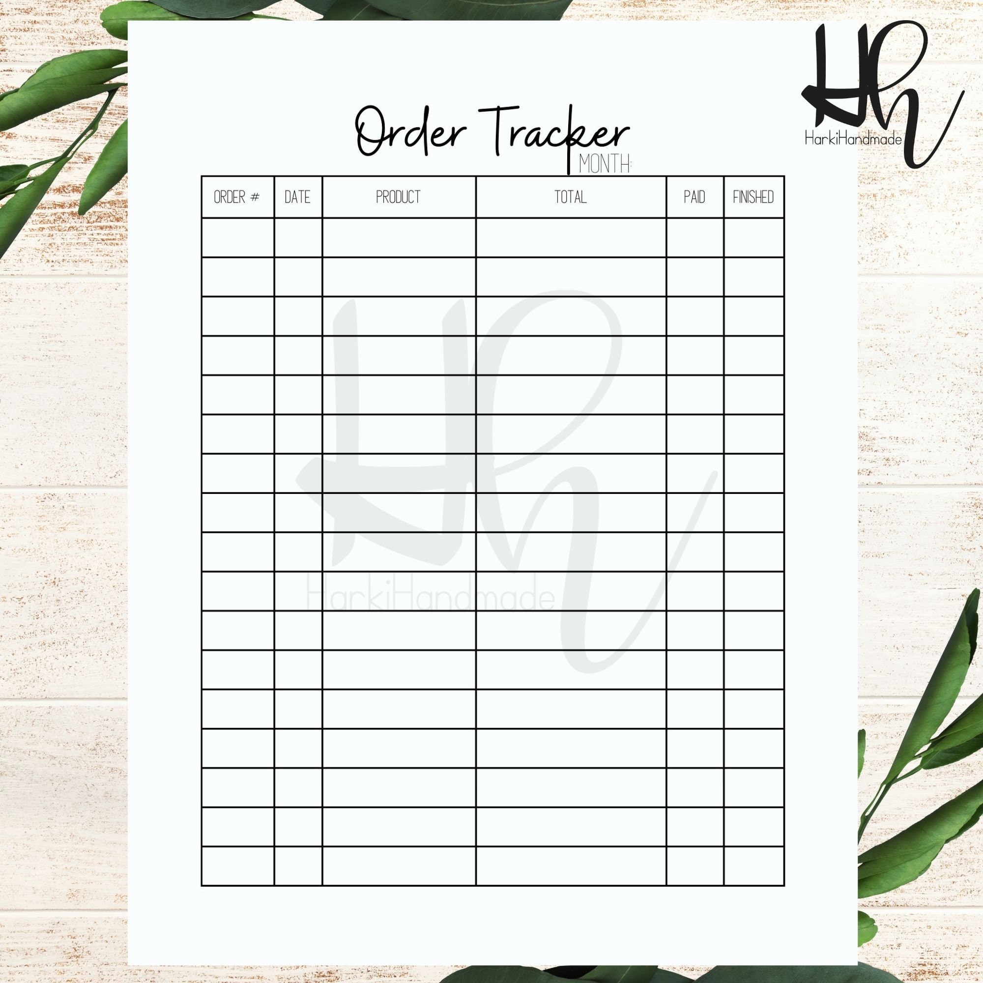 Printable Order Form and Tracker Log for Crafters and Small Business ...