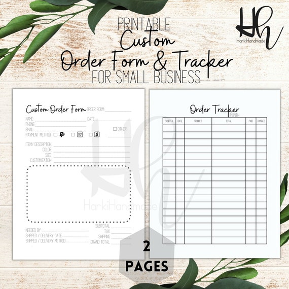Custom Printable Order Form and Tracker Log for Crafters and - Etsy
