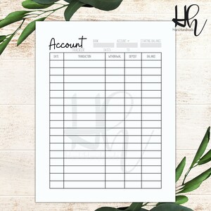 Printable Accounts Trackers for Home, Crafters, and Small Business, 1 ...
