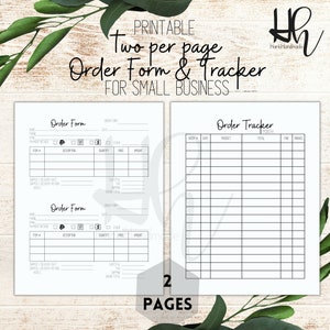 Printable Order Form With 2 Orders per Page and Tracker Log - Etsy