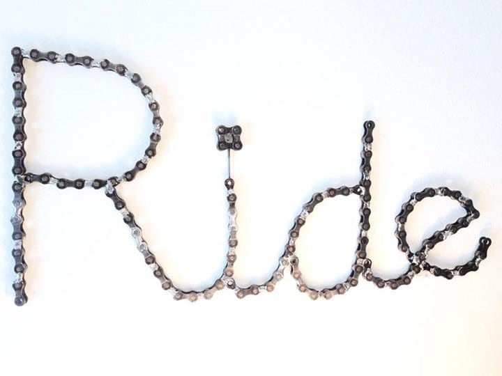 Chained to the Ride (bicycle Chain Upcycled Into the Word "ride") - Etsy
