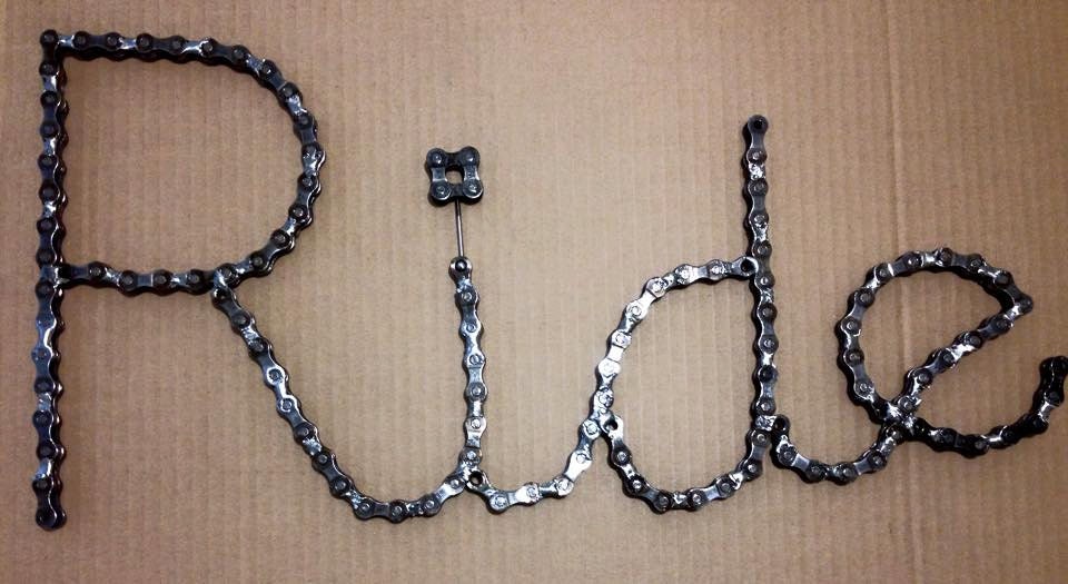 Chained to the Ride (bicycle Chain Upcycled Into the Word "ride") - Etsy