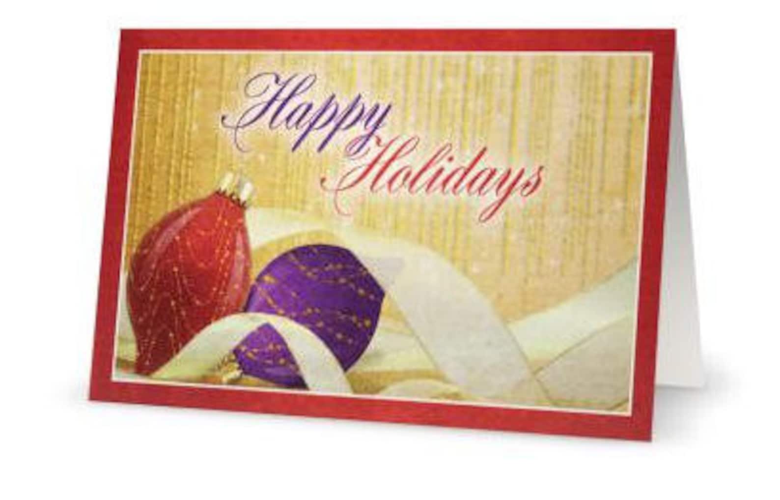 Happy Holidays Folded Personalized Christmas Cards | Etsy